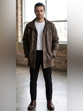 Danier | Jackets & Coats | Mens Danier Brown Heavy Distressed Leather ...